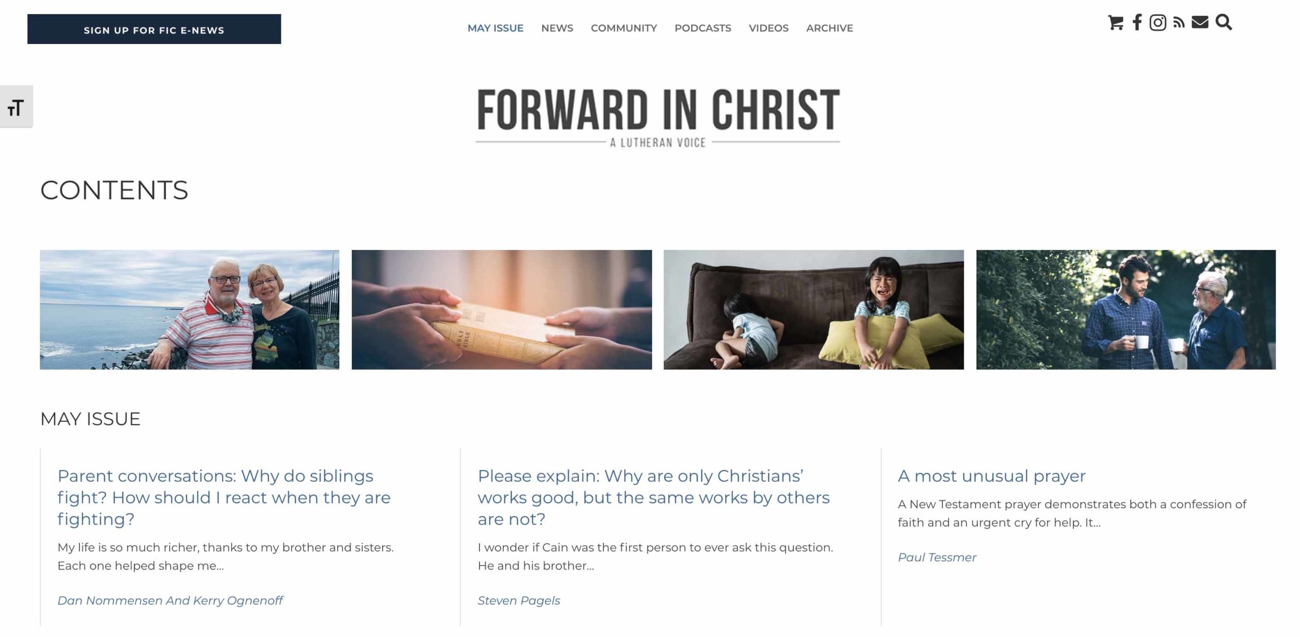 CONTENTS – FORWARD IN CHRIST