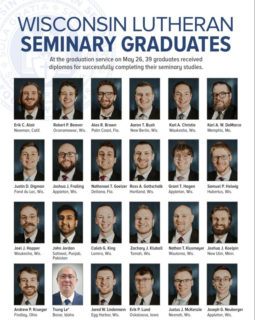 2023 Wisconsin Lutheran Seminary graduates – FORWARD IN CHRIST