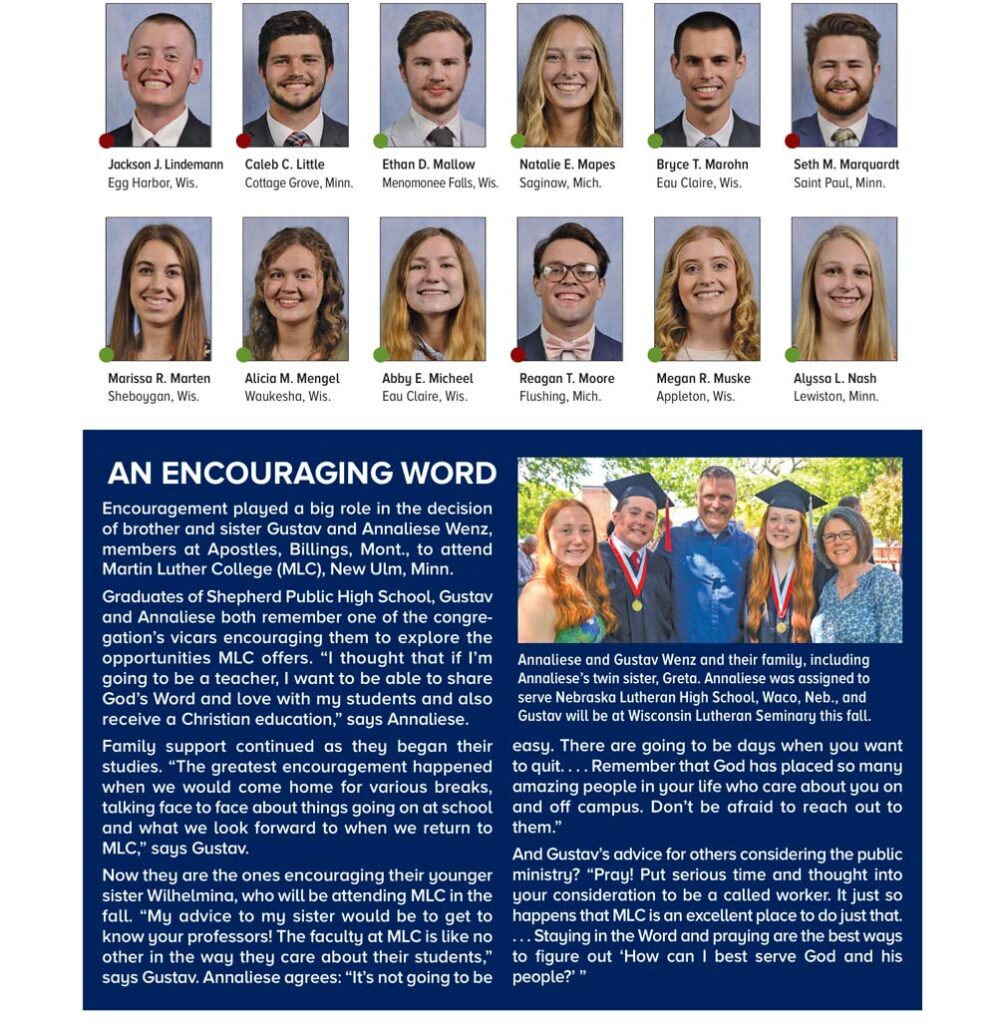 2024 Martin Luther College graduates – FORWARD IN CHRIST